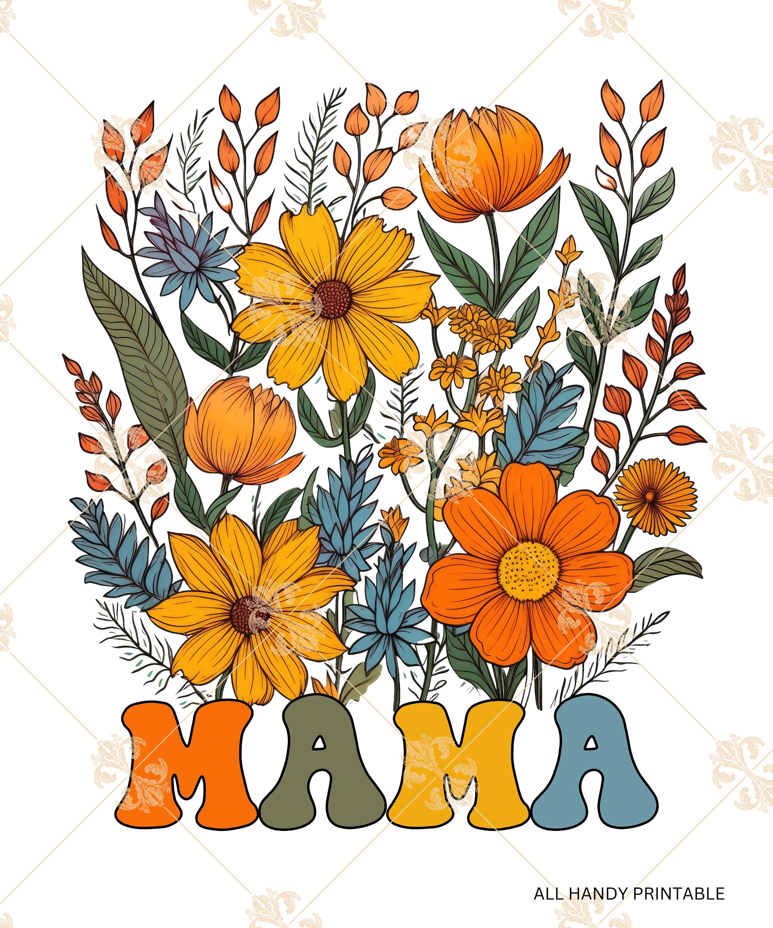 Boho Flower Mama PNG, Aesthetic Cottagecore Wild Flower Mom, Botanical ...