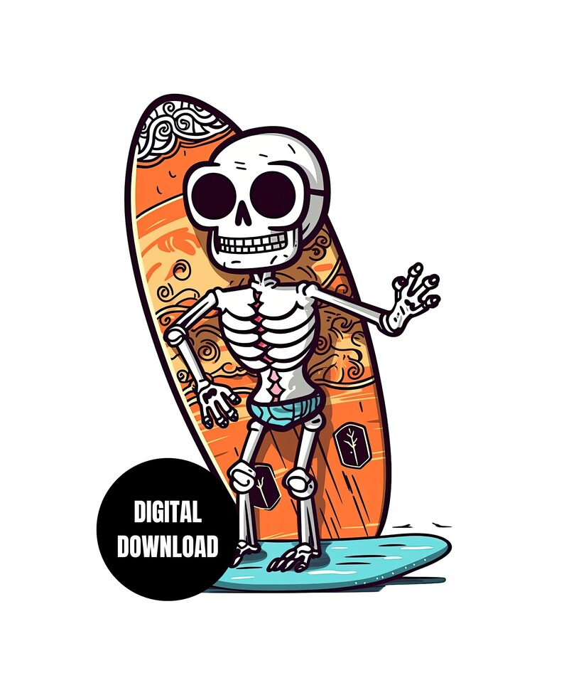 Funny Alien Surfer Skeleton PNG, Fun Surf, Surfing Skeleton Sublimation ...