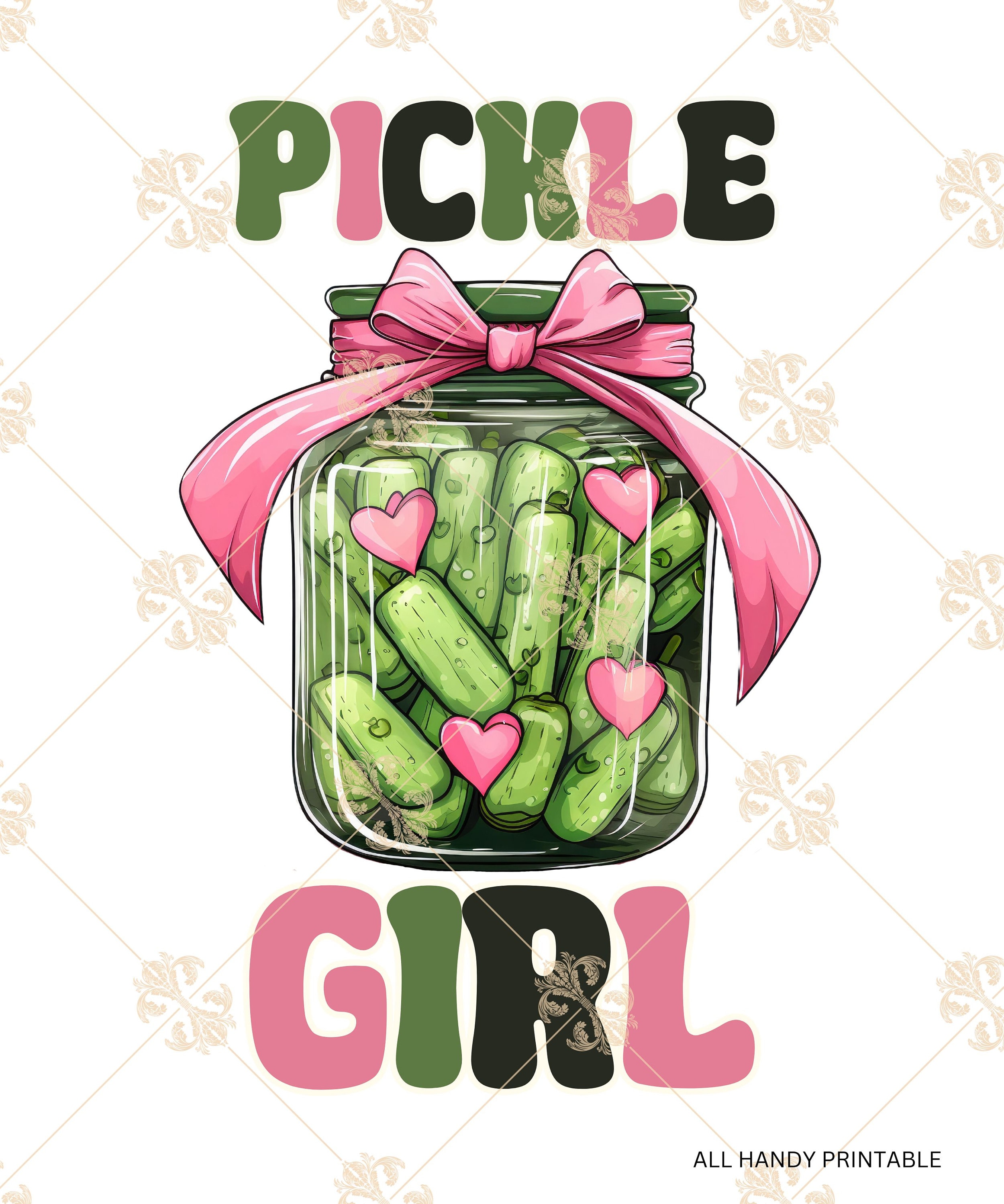 Pickle Girl PNG, Funny Quirkie Valentine, Gherkin Lovers, Pickle Jar ...
