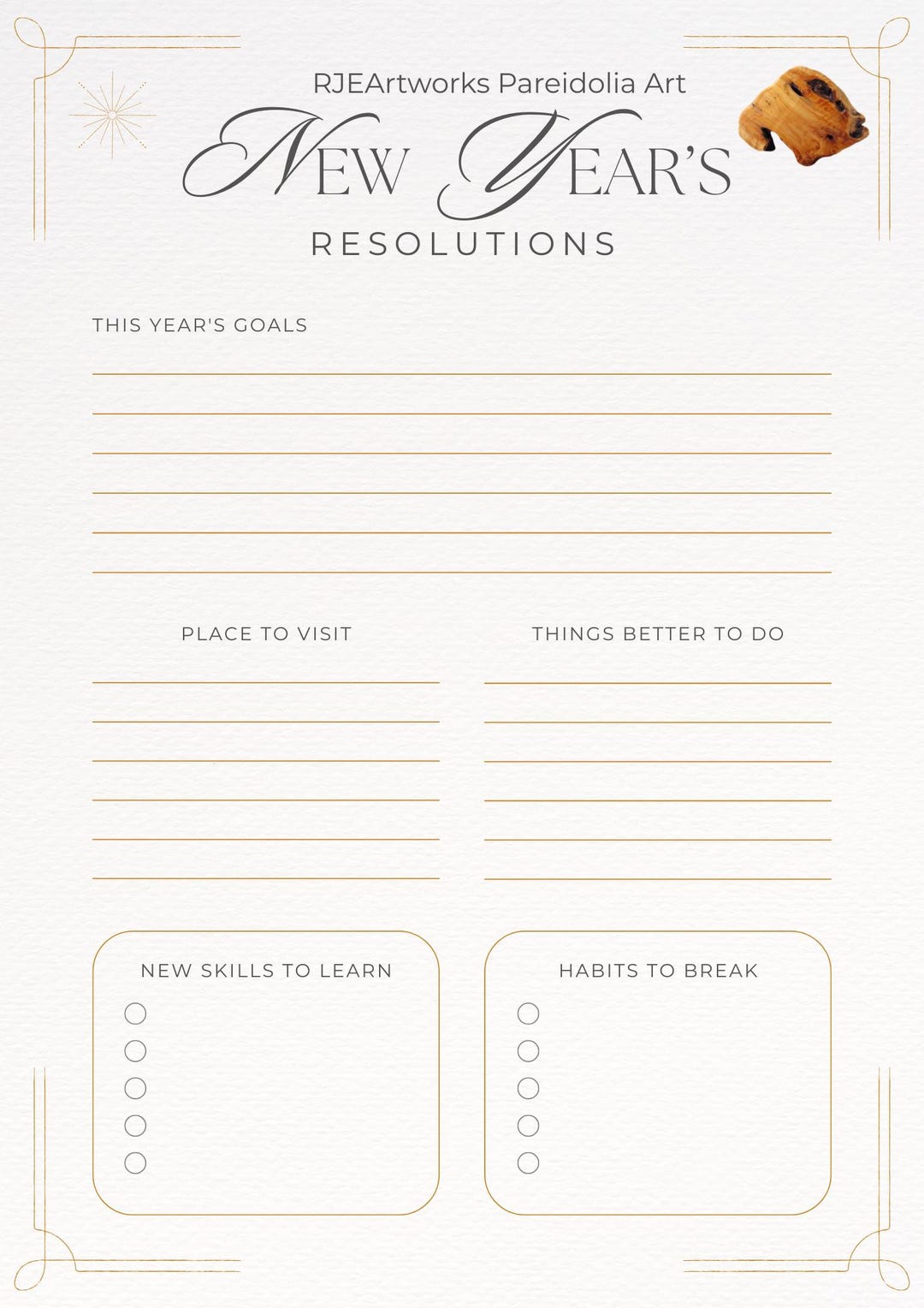 New Year's Resolutions Planner | Instant Download - Etsy