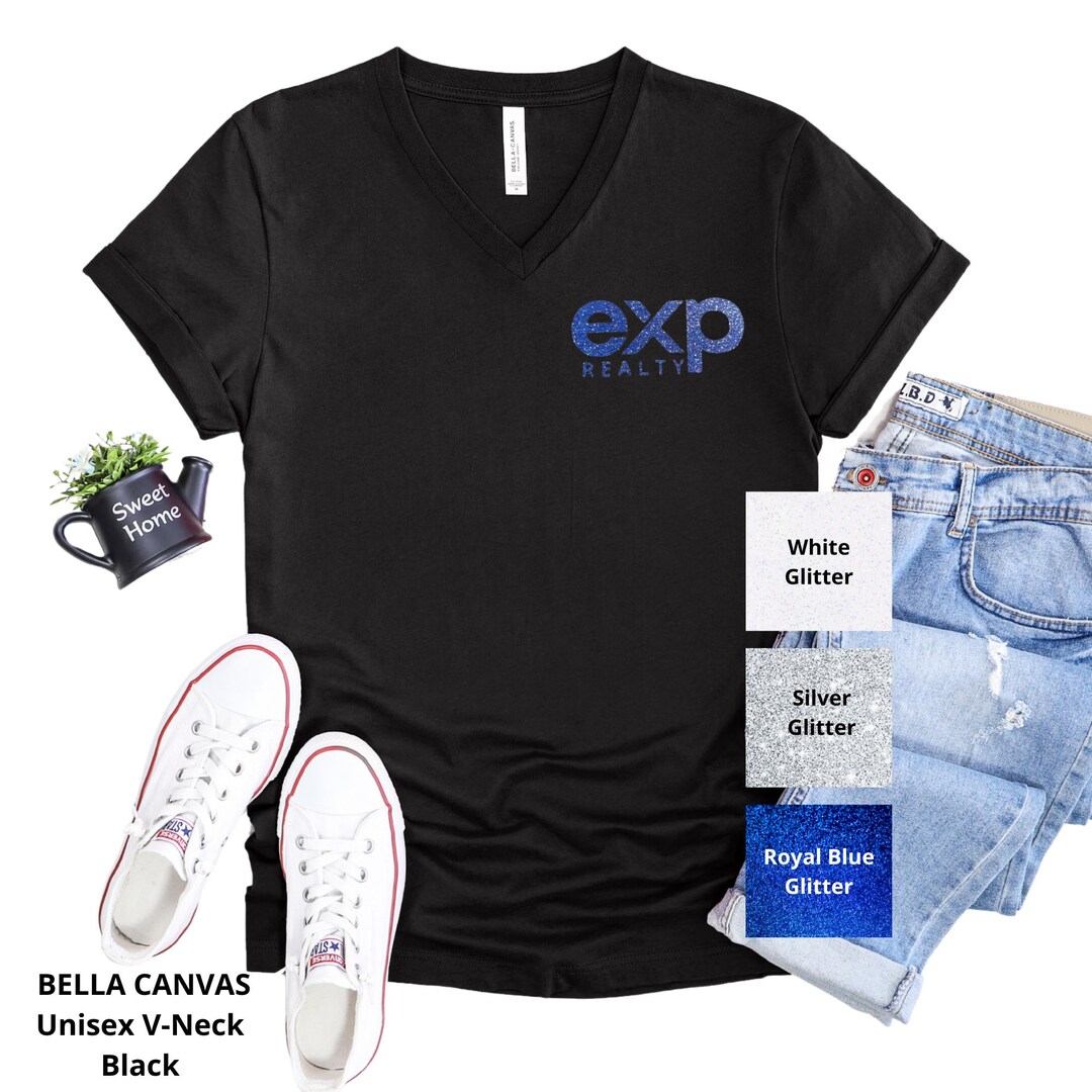 Exp Realty Glitter Logo V-neck Bella Canvas Shirt: Realtor Apparel. - Etsy