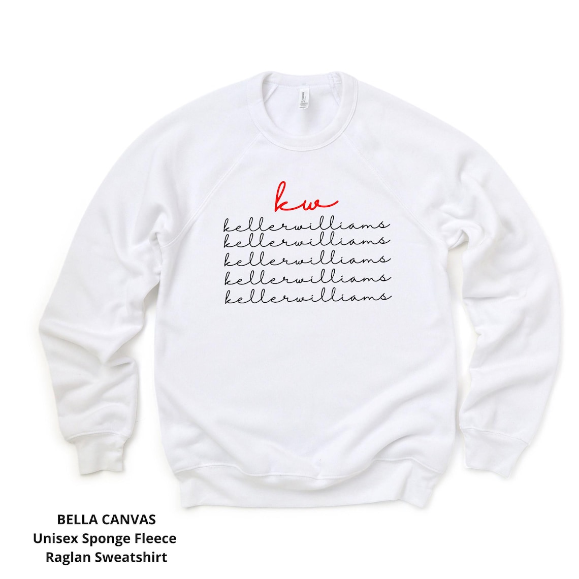 Keller Williams Cursive Logo: Bella Canvas Sponge Fleece Raglan ...