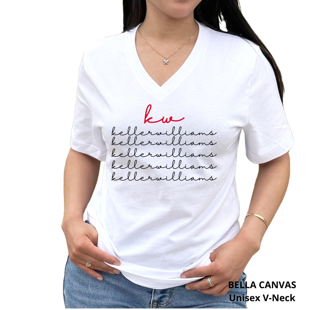 Kw Keller Williams Cursive V-neck Unisex T-shirt, Real Estate T-shirt ...
