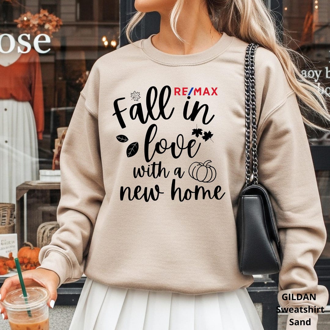 Fall in Love New Home: Unisex Sweatshirt, Realtor Autumn Vinyl Design ...
