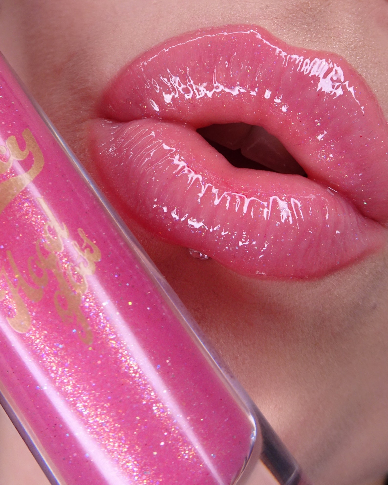 Glossy Glazed Fruit Infused Tinted Pink Glitter Lipgloss- Gift for ...