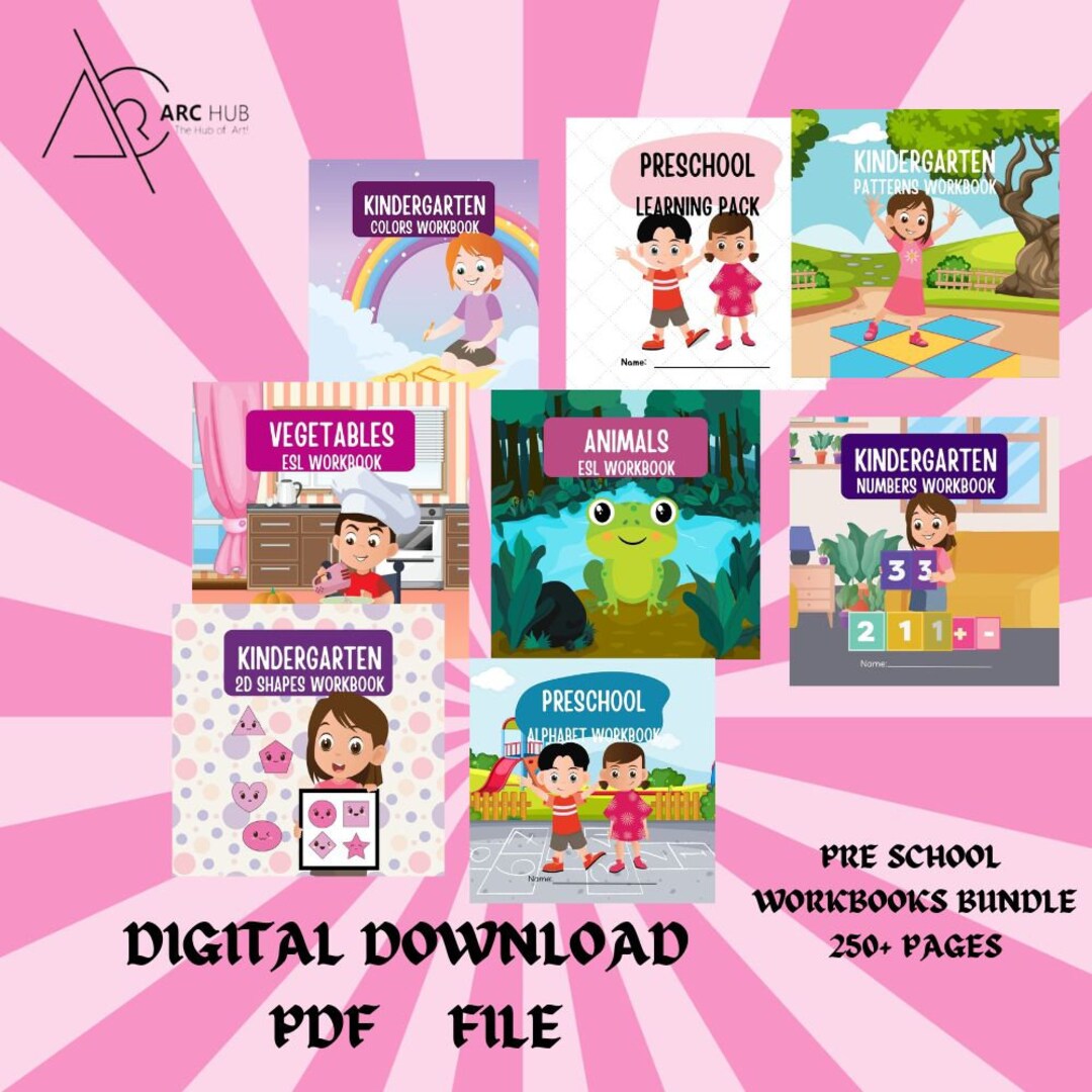Preschool Kindergarten Learning Bundle Printable Activit,workbooks ...