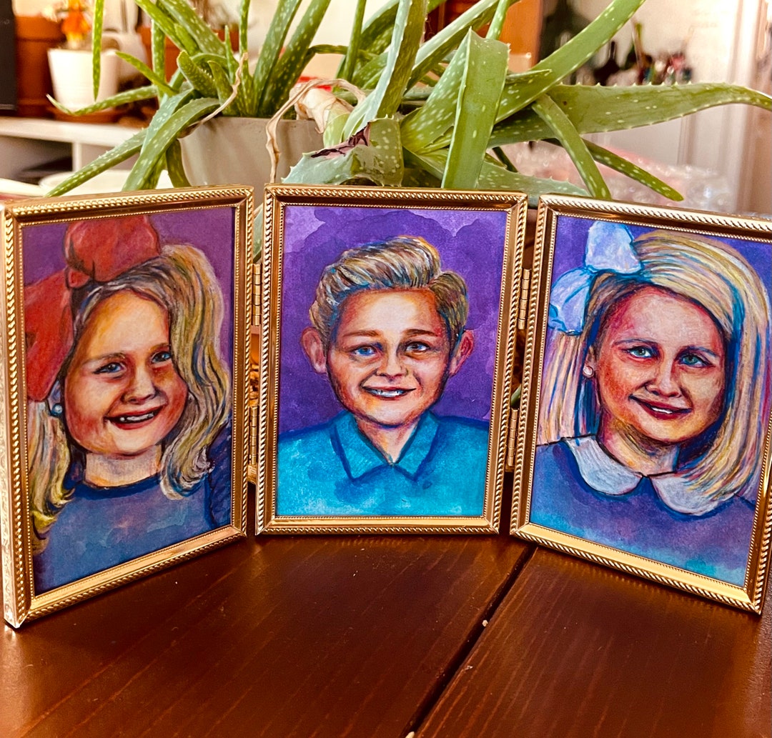 Hand Painted Custom Child Watercolor Portraits - Etsy