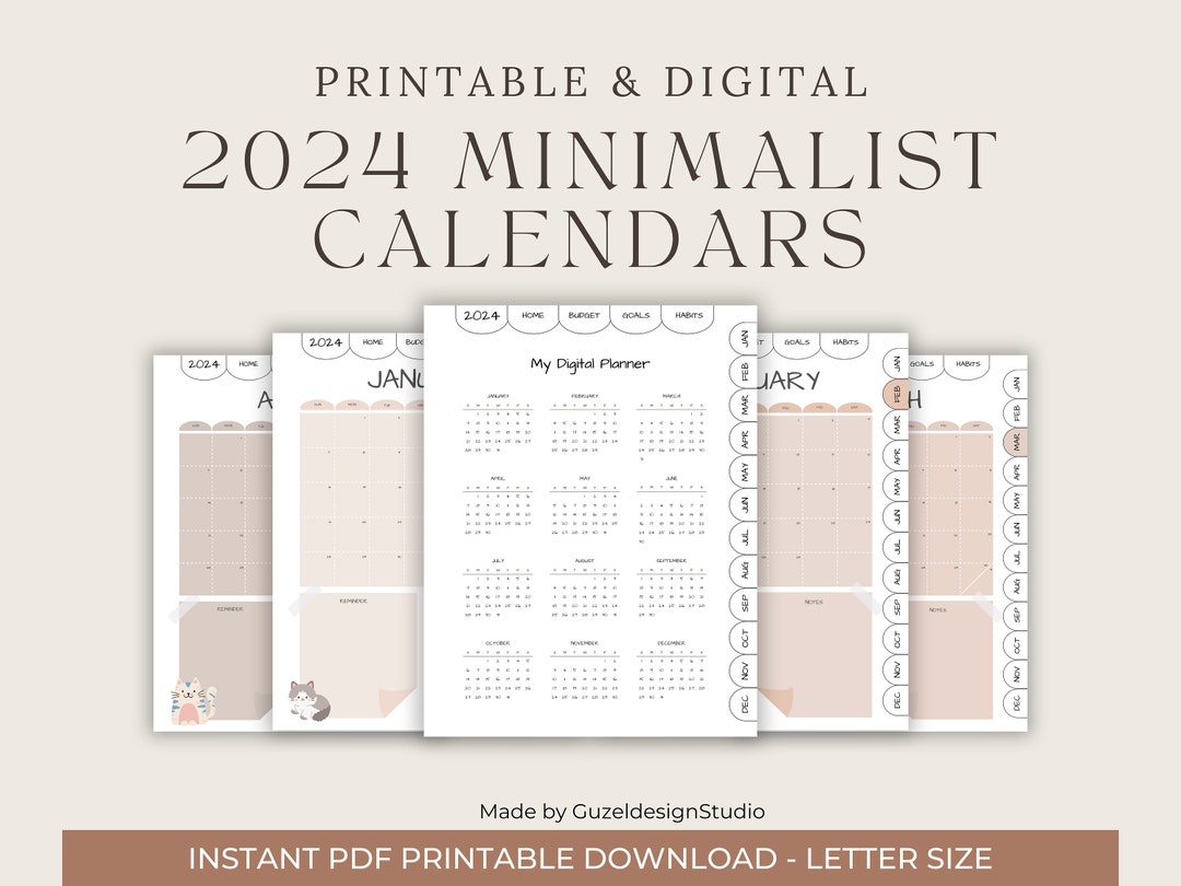 Printable Monthly Calendar Designs A5 Planner ...