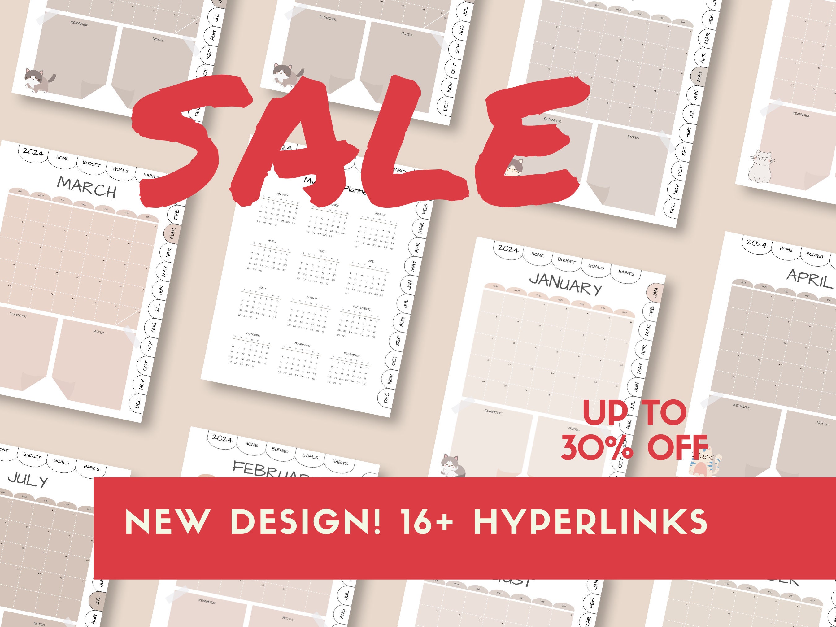 Printable Monthly Calendar Designs A5 Planner ...