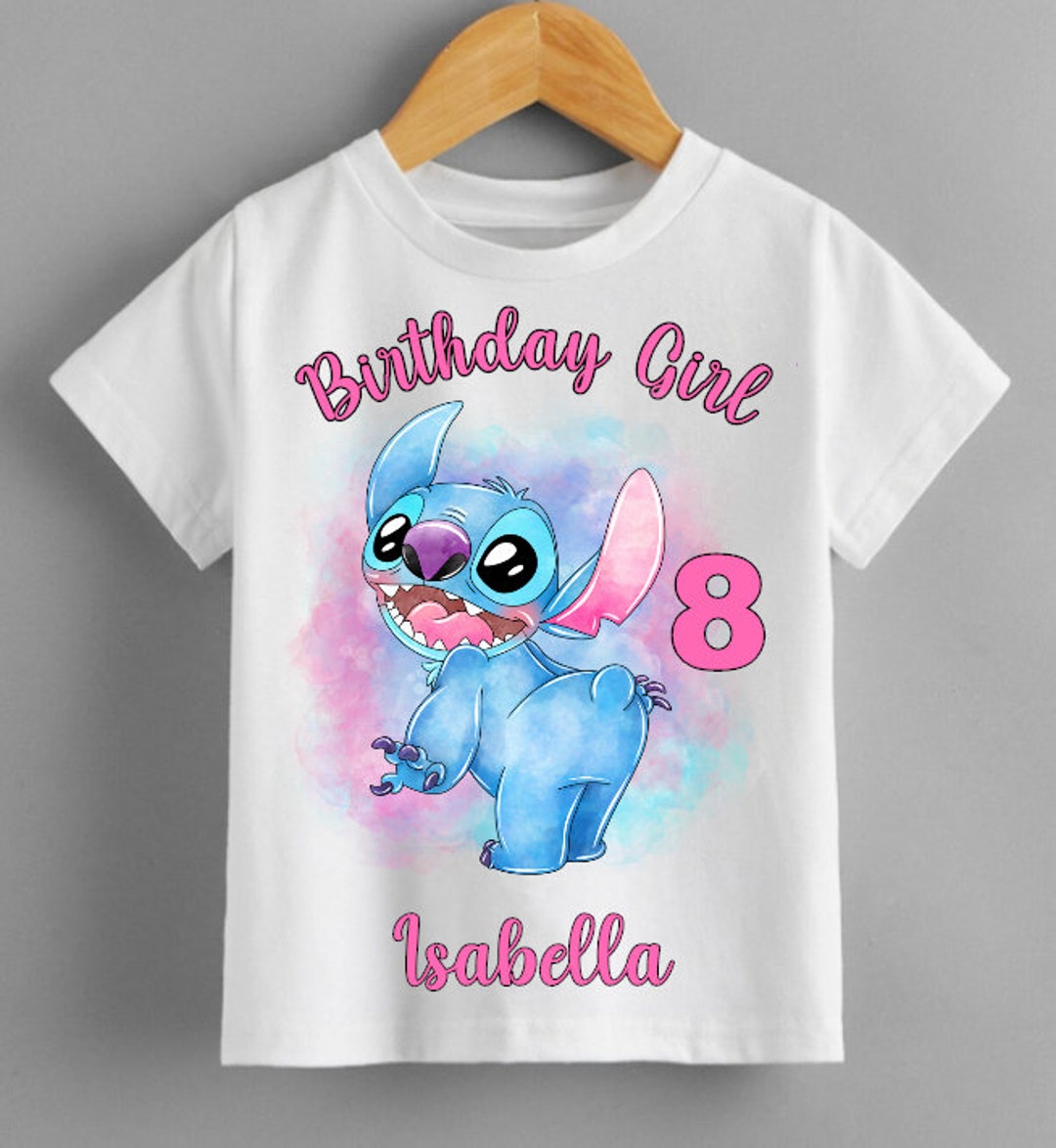 PERSONALISED Stitch (lilo & Stitch) Birthday T Shirt Kids Girls Fun Tee ...