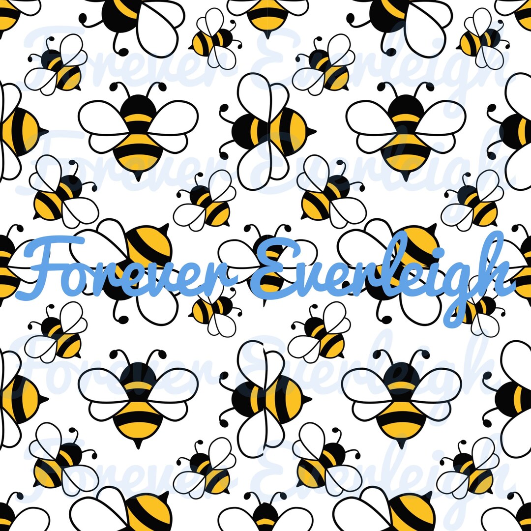 Bee Seamless Pattern Bee Seamless Design Bee Fabric Pattern - Etsy