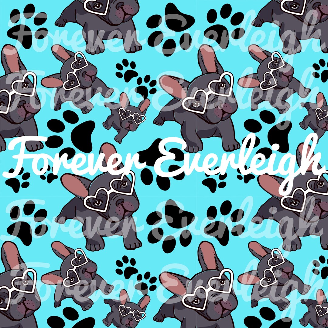 French Bulldog Seamless Pattern Frenchie Seamless Design Dog Seamless ...
