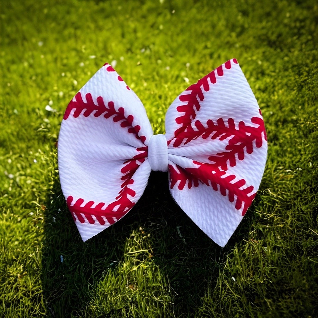Baseball Thread Bow With Nylon Band or Clip | Mlb | Summer Bow | Tball ...