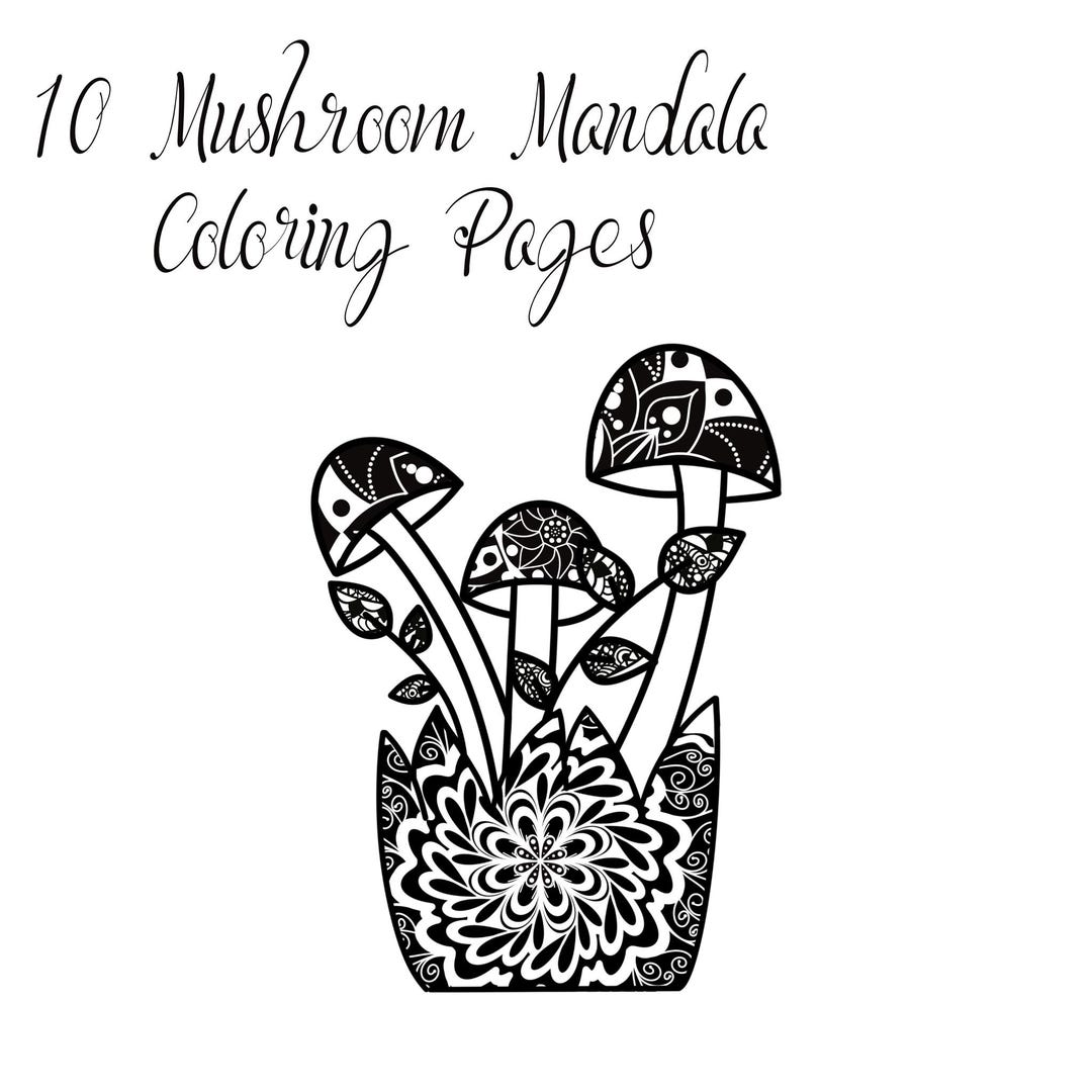 10 Mushroom Mandala Coloring Pages! All Hand Drawn and Easy to Download ...