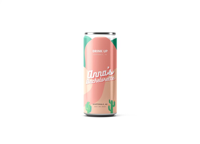 Customized Beverage Skinny Can Label, Personalized for Bachelorette ...