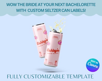 Customized Beverage Skinny Can Label, Personalized for Bachelorette ...