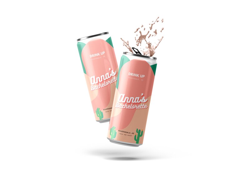 Customized Beverage Skinny Can Label, Personalized for Bachelorette ...