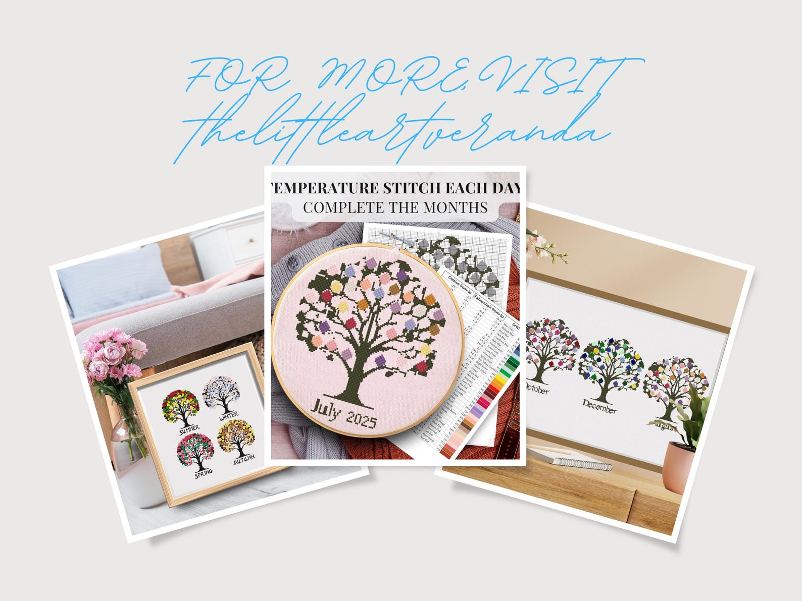Temperature Seasons Cross Stitch Pattern: Yearly Weather Chart (PDF ...