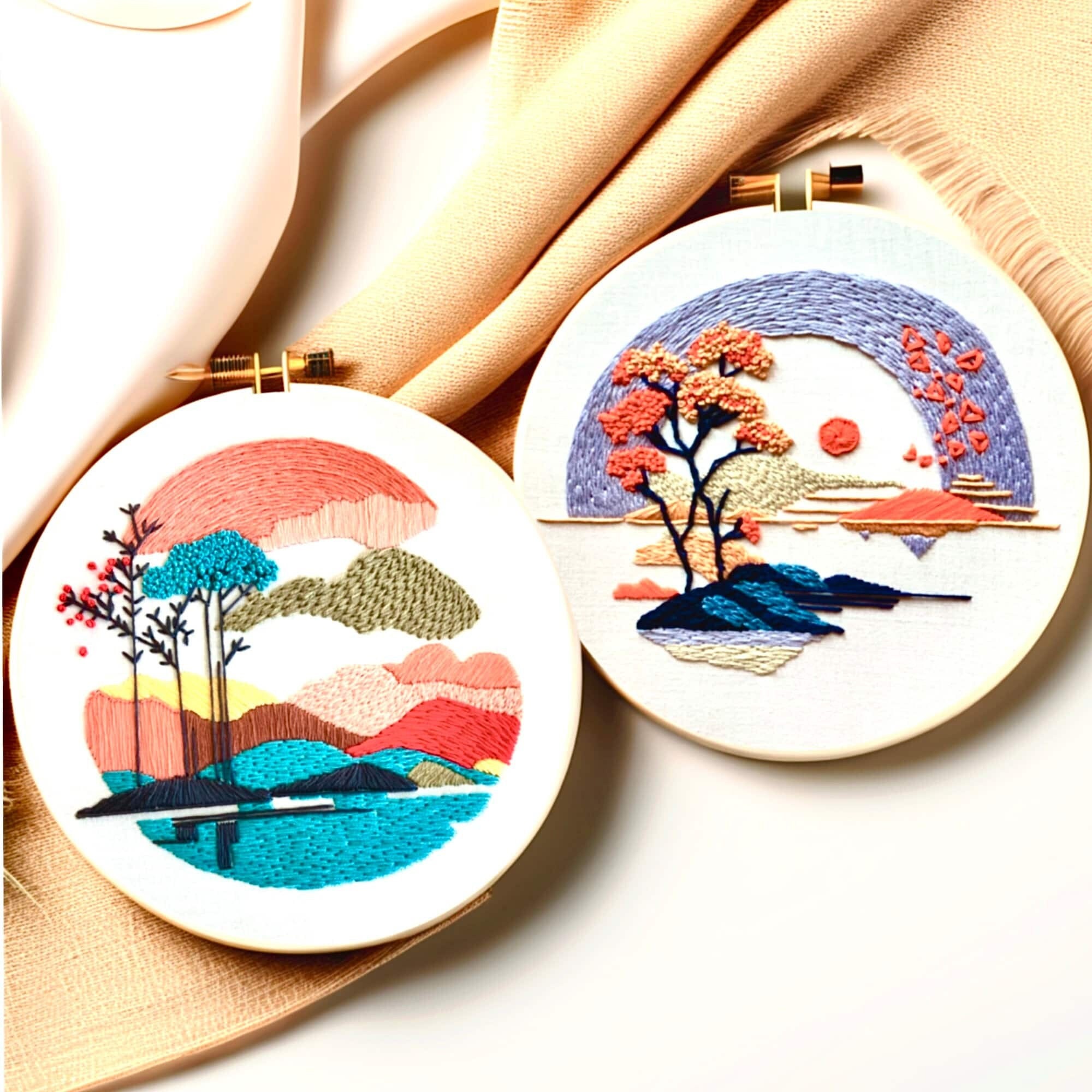 Minimal Landscape Scenery Embroidery Patterns With Video Tutorial ...