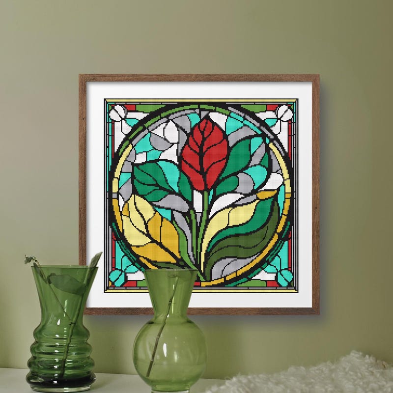 Stained Glass Cross Stitch Pattern - Etsy