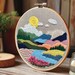 River Fields Scenery Embroidery Pattern With Step by Step Video and ...