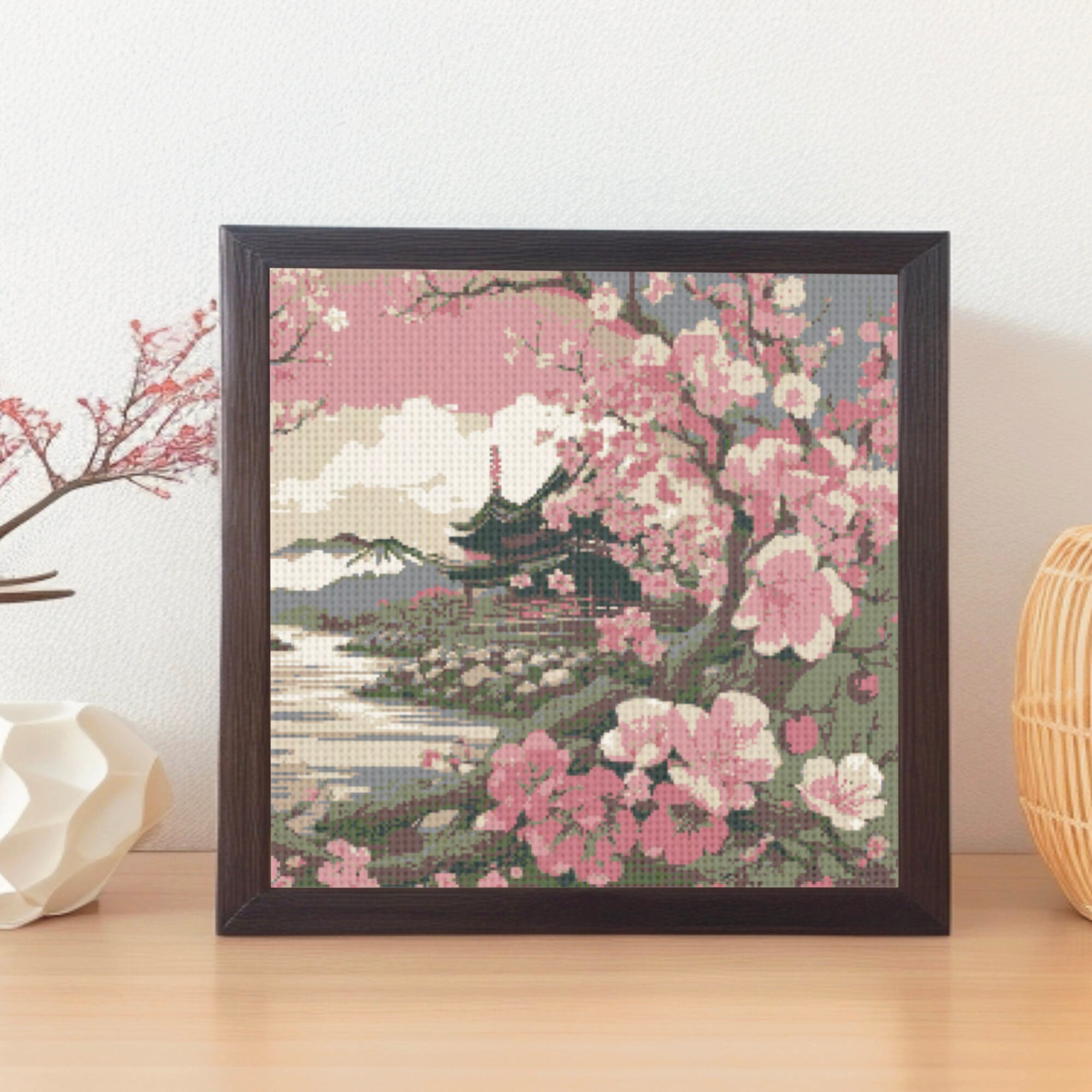 Cherry Blossom Cross Stitch Pattern Asian Cross Stitch - Etsy