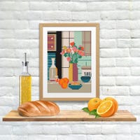 Japanese Ink Painting Cross Stitch Pattern, Black Red Asian Art Digital ...