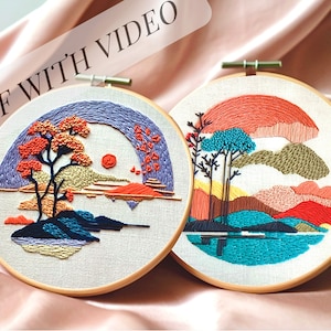 Minimal Landscape Scenery Embroidery Patterns With Video Tutorial ...