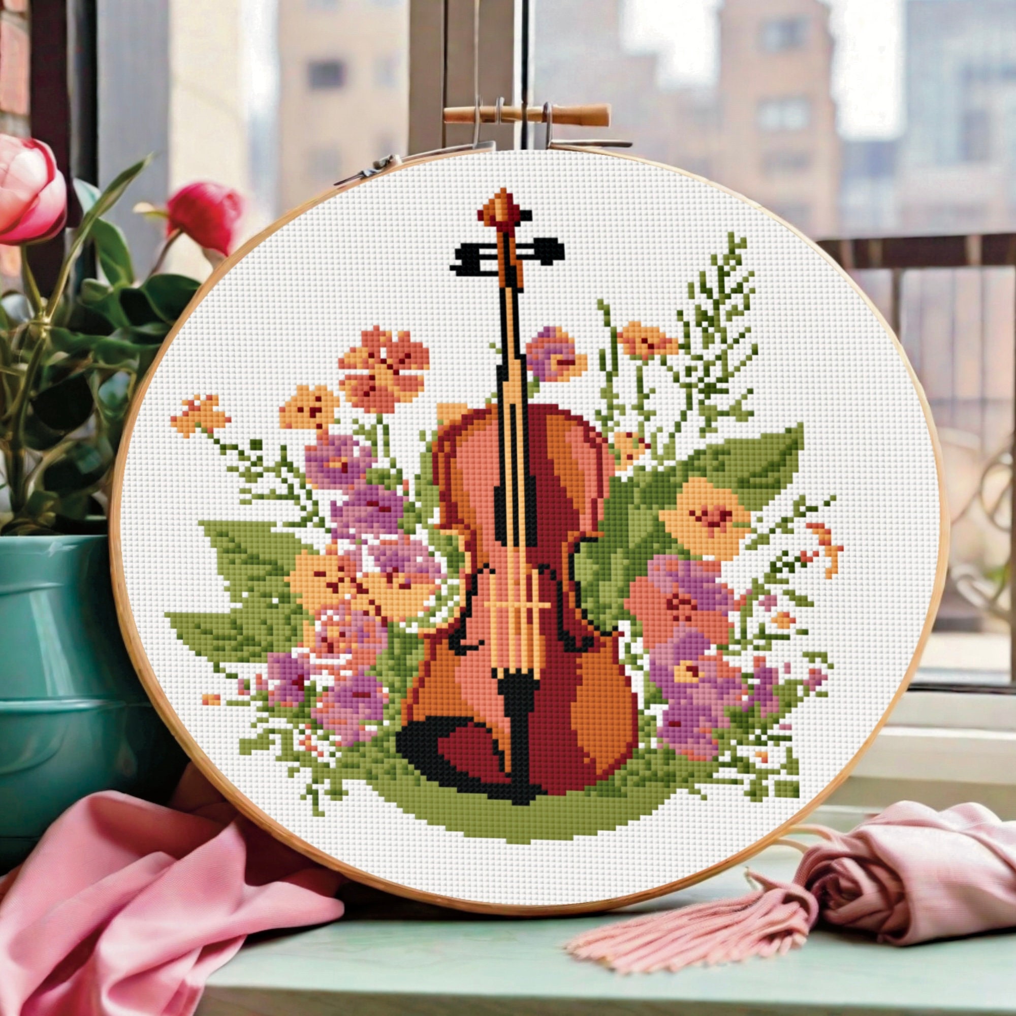 Musical Instruments Bundle Cross Stitch Patterns, Piano Guitar Violin ...