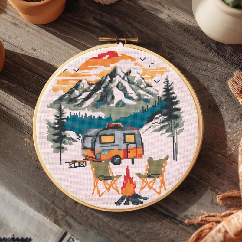 Camper Cross Stitch - Etsy