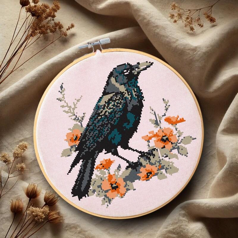 Crow Cross Stitch - Etsy