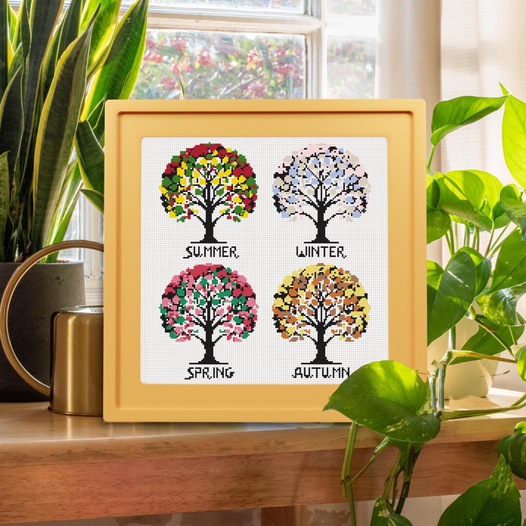 Diagrama de punto de cruz del árbol de las cuatro estaciones, Patrón ...