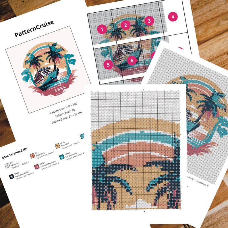 Ship Cross Stitch Pattern Boat Cross Stitch Tropical Cross - Etsy UK