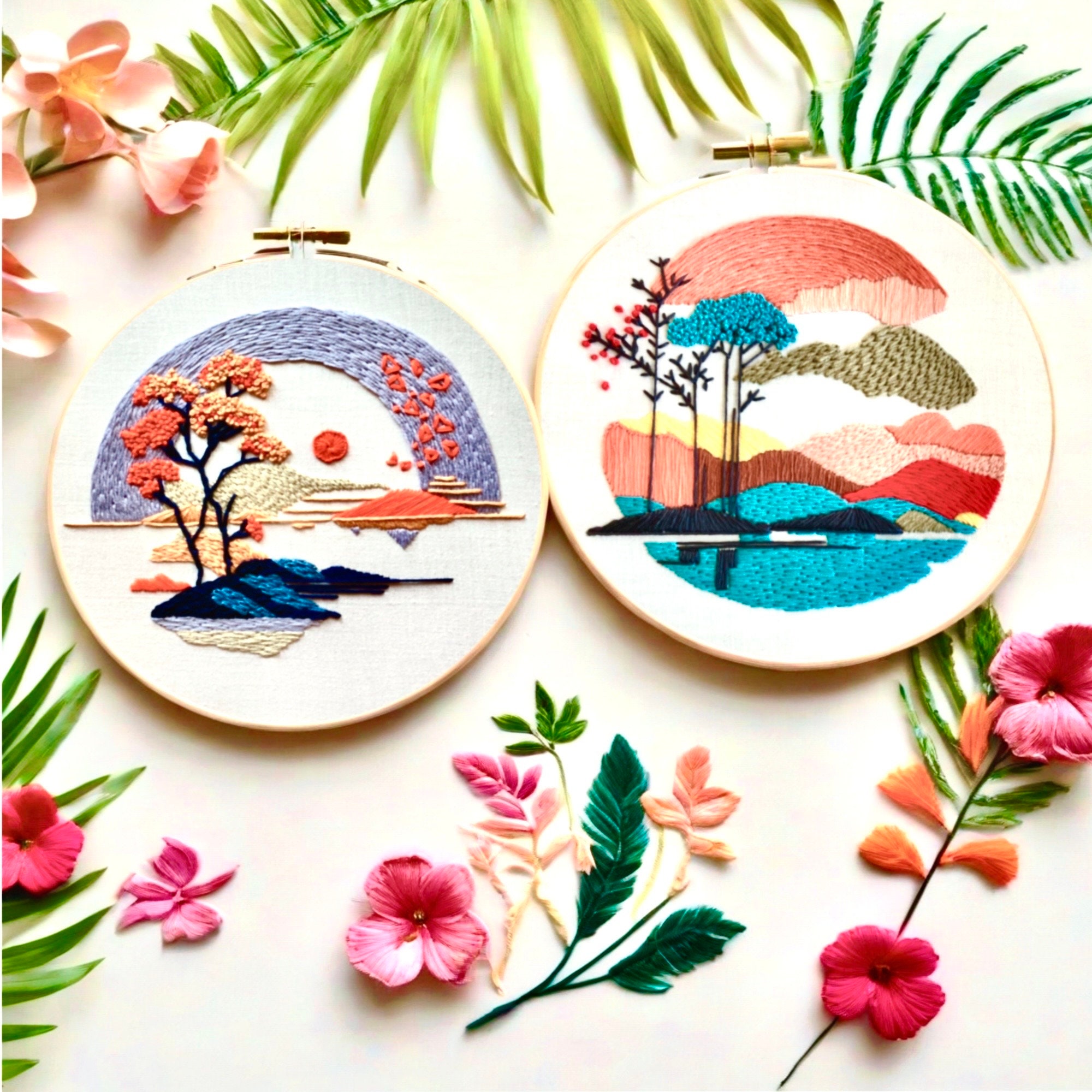 Minimal Landscape Scenery Embroidery Patterns With Video Tutorial ...