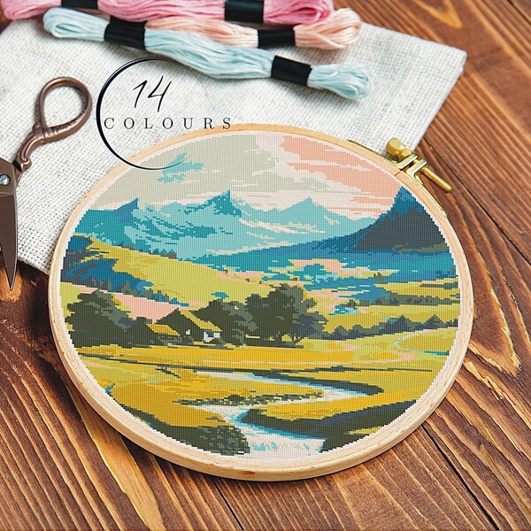 Cross Stitch Landscape - Etsy