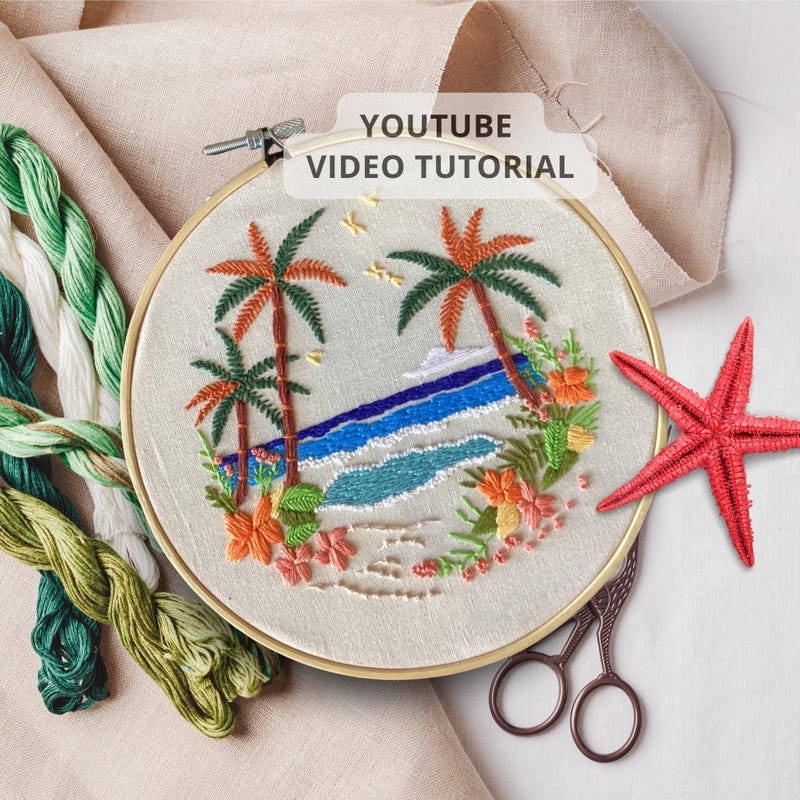Coastal Embroidery - Etsy