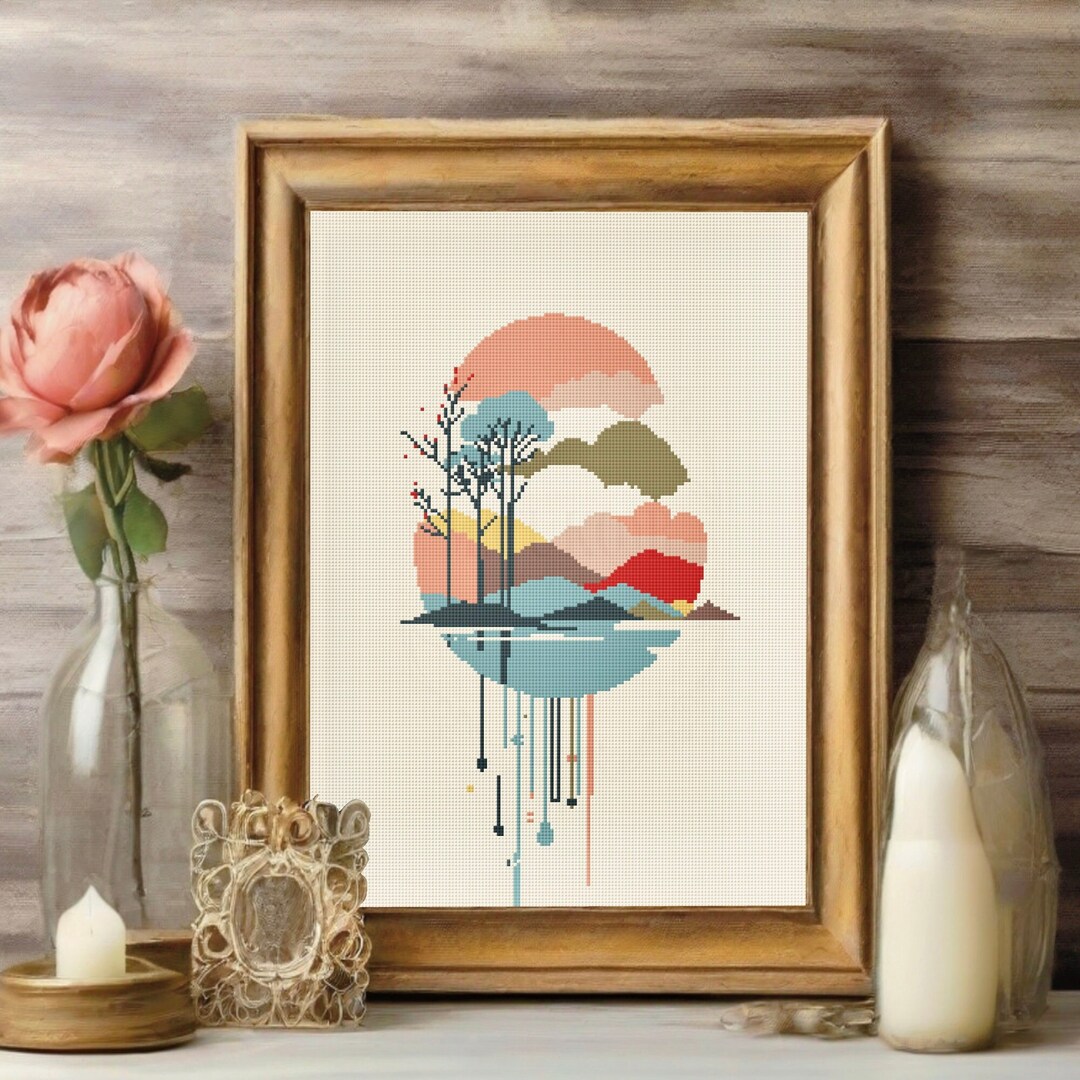 Cross Stitch Minimal Art, Abstract Cross Stitch Pattern, Counted Cross ...