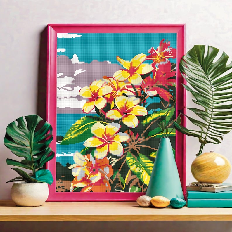Hawaii Cross Stitch Pattern, Tropical Cross Stitch, Hawaii Embroidery ...