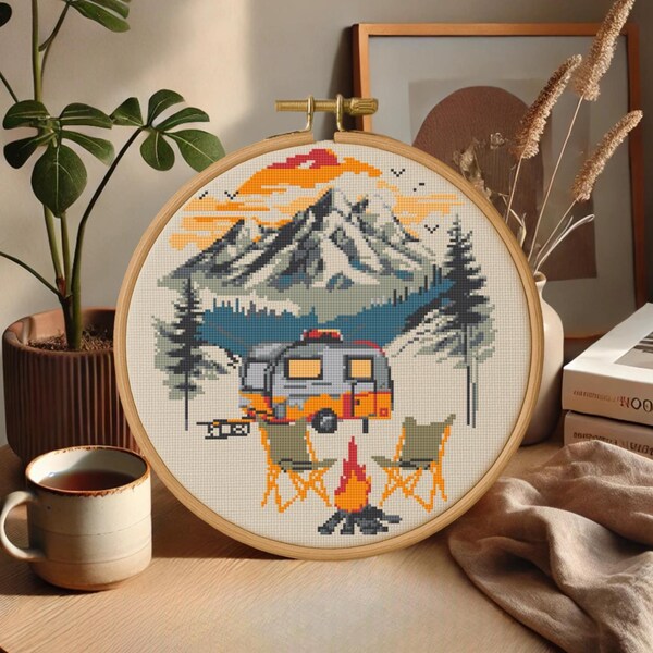 Camper Cross Stitch Pattern - Etsy