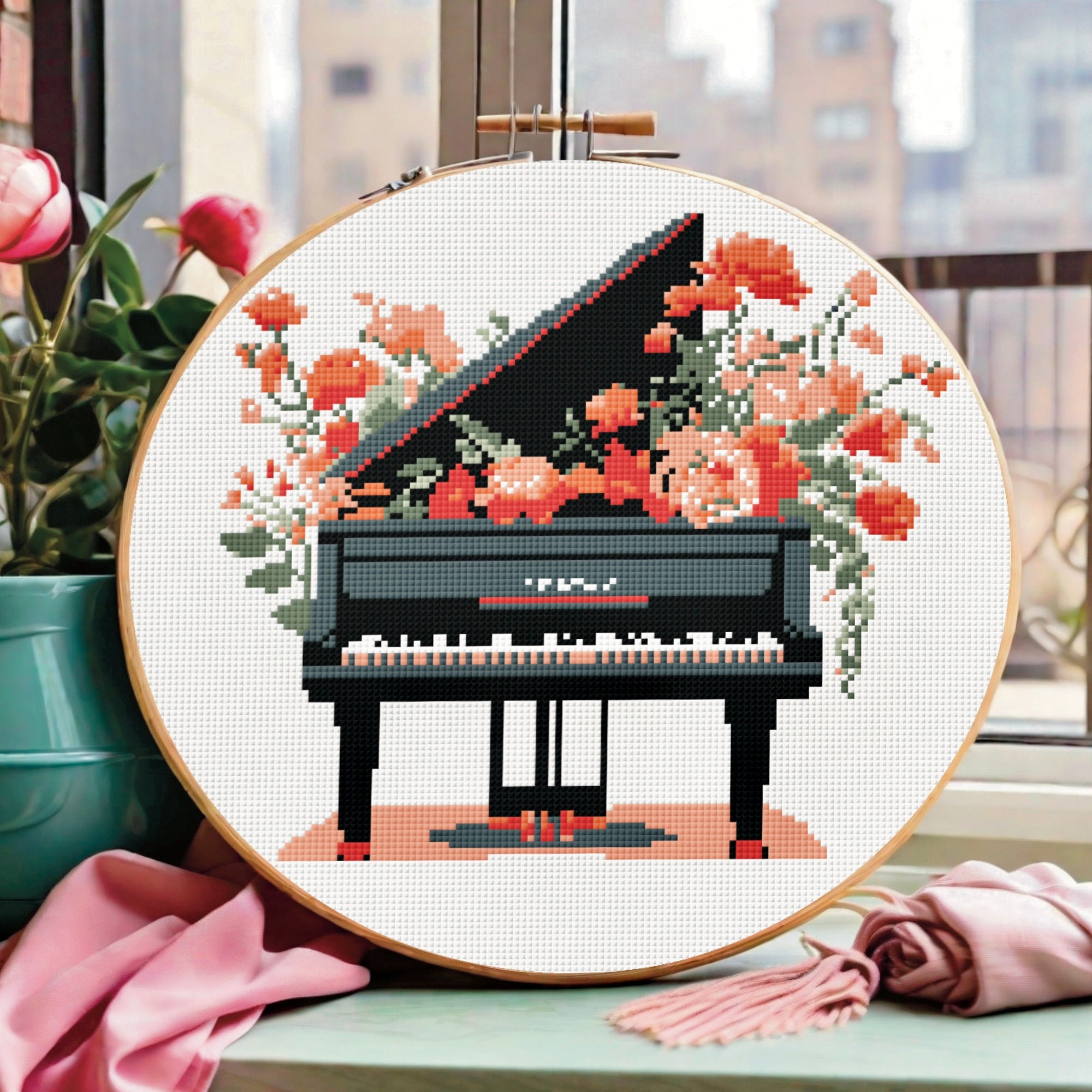 Musical Instruments Bundle Cross Stitch Patterns, Piano Guitar Violin ...