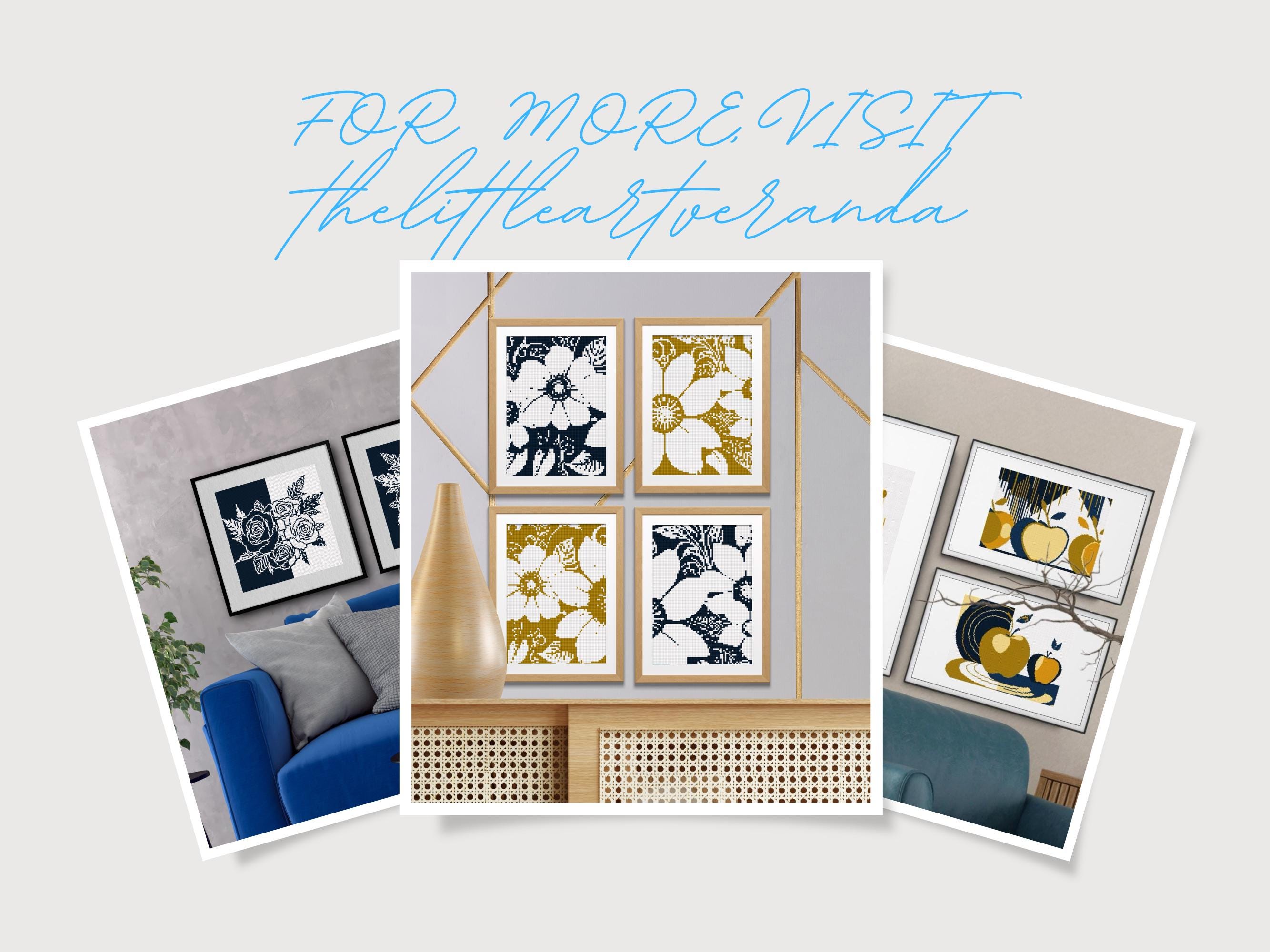 Monochrome Rose Cross Stitch Pattern: Single Color Floral Design ...