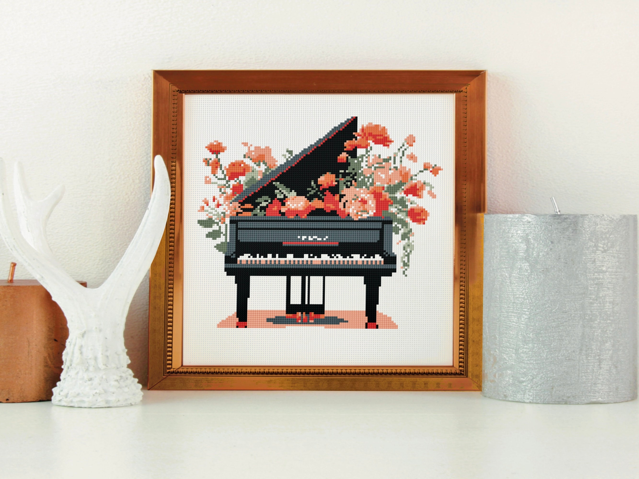 Musical Instruments Bundle Cross Stitch Patterns, Piano Guitar Violin ...