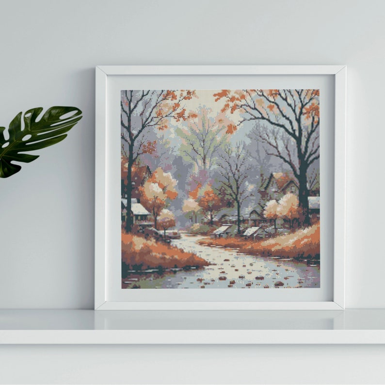 Rainy Landscape Cross Stitch Pattern, River Cross Stitch PDF Digital ...