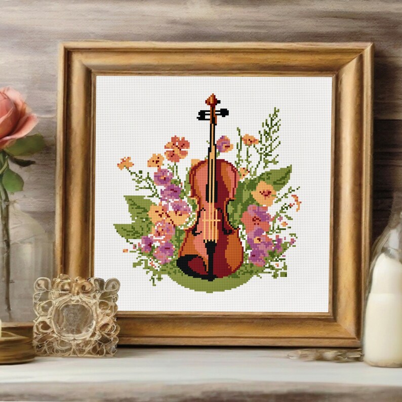 Musical Instruments Bundle Cross Stitch Patterns, Piano Guitar Violin ...