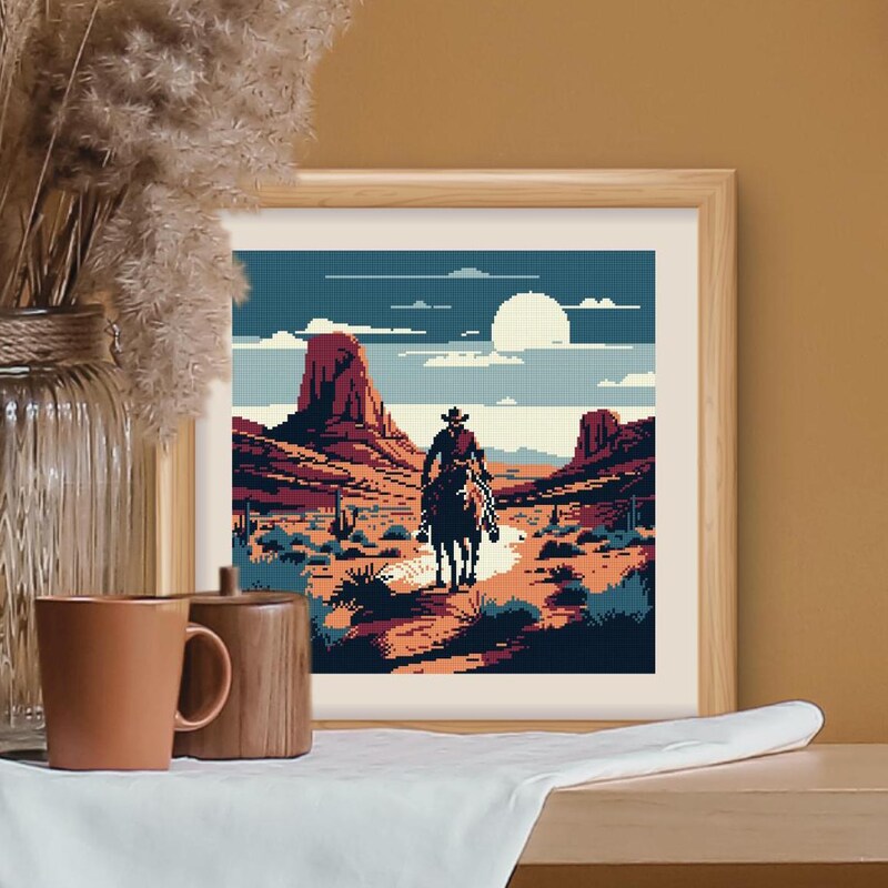 Cowboy Cross Stitch - Etsy