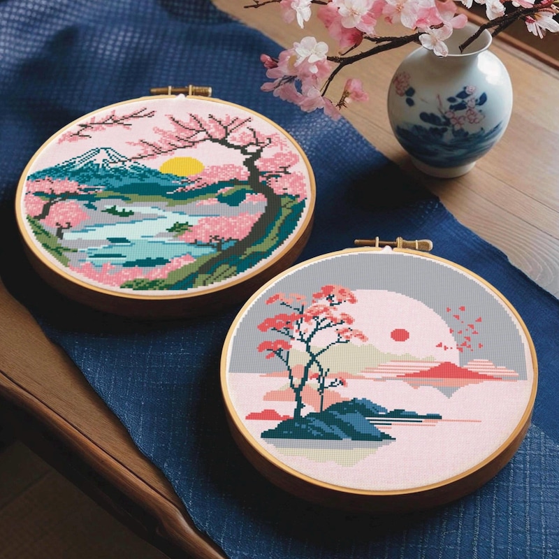 Asian Cross Stitch Set - Etsy UK