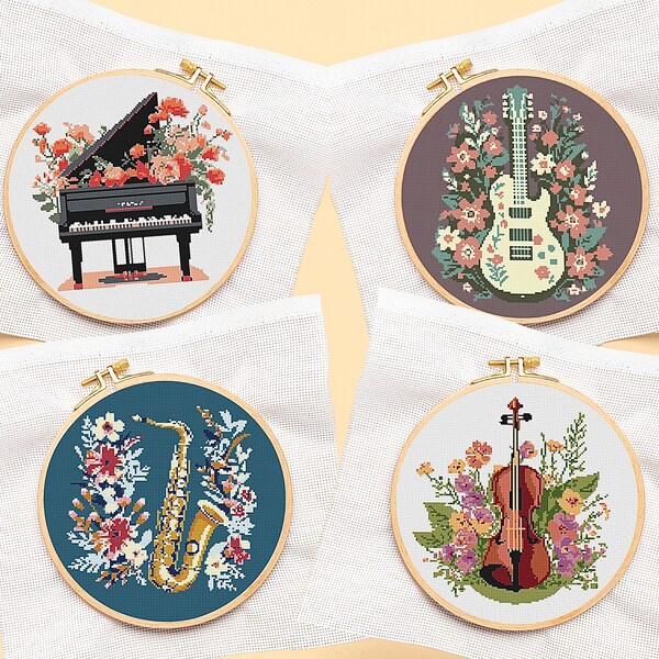 Guitar Cross Stitch - Etsy