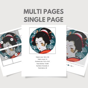 Japanese Geisha Cross Stitch Pattern: Kyoto Portrait Art (PDF Pattern ...