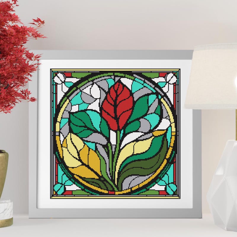 Stained Glass Cross Stitch Pattern - Etsy