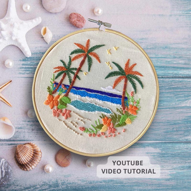 Coastal Embroidery - Etsy